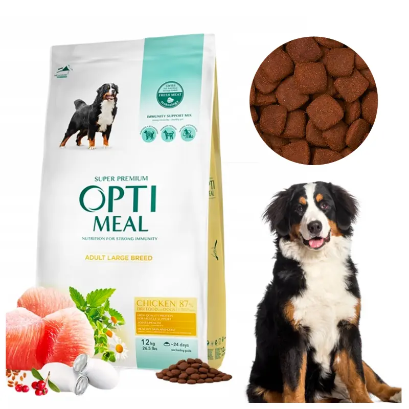 OPTI MEAL ADULT CHICKEN LARGE DUŻE RASY Z KURCZAKIEM 12KG - Dogsy